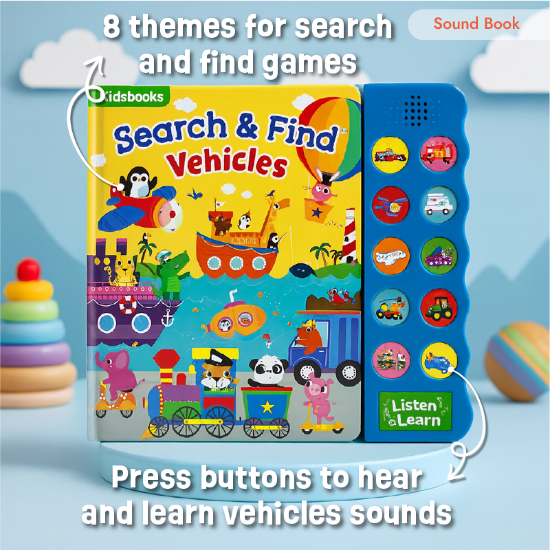 Search and Find: Vehicles Sound Book – Lillbud